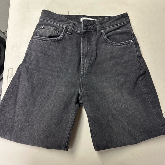 Pull&Bear | Jeans | Black Jeans Wide Leg With Unfinished Hem | Poshmark